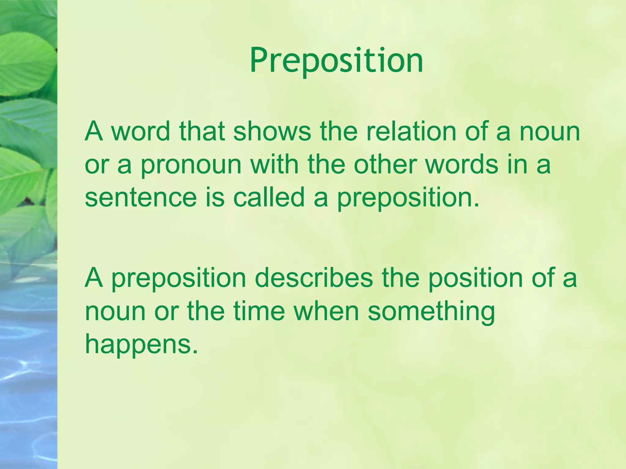 Preposition for primary grade | PDF