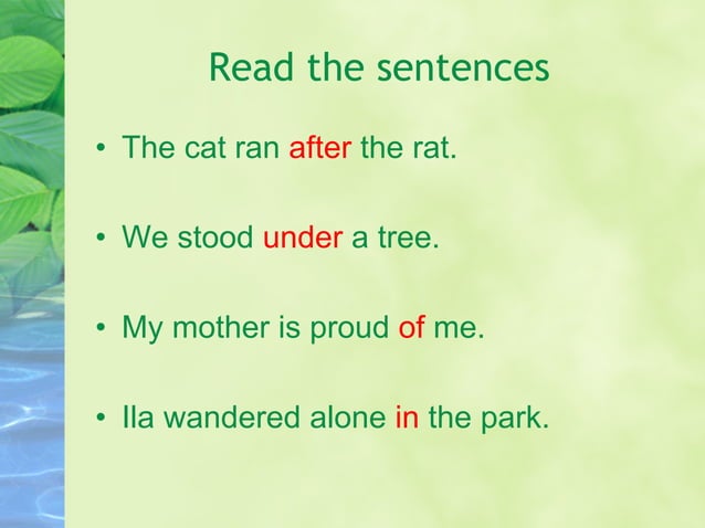 Preposition for primary grade | PDF