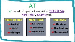 Preposition in on and at | PPTX
