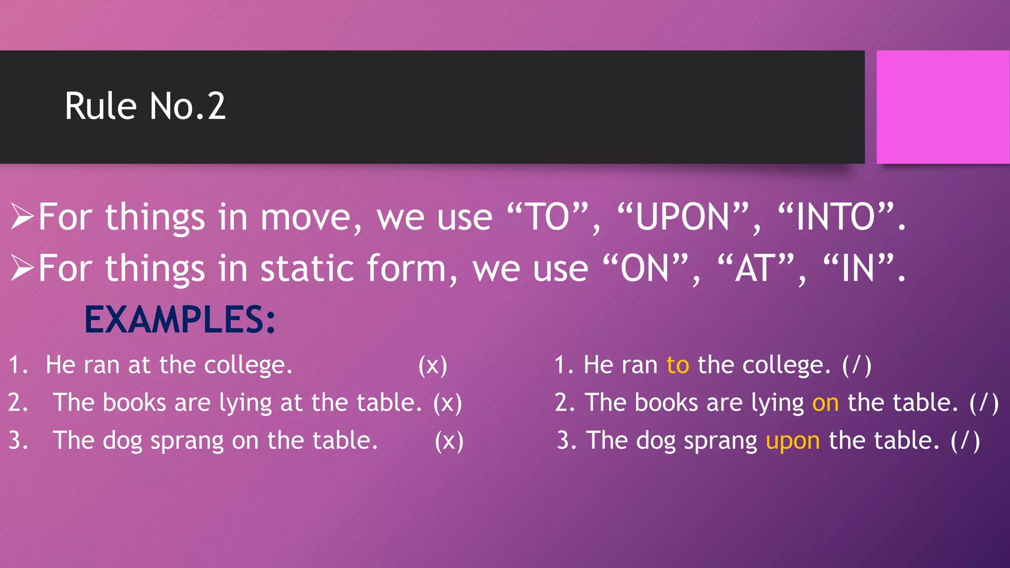Preposition Rules | PPT