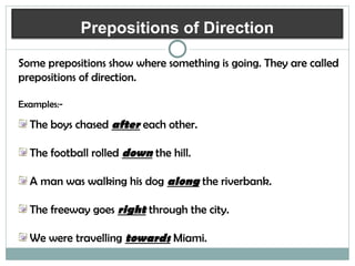 discussion and learning of prepositions. | PPT