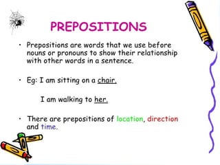 discussion and learning of prepositions. | PPT
