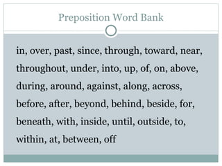 Preposition of time, place and another preposition | PPT
