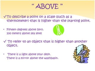 English B1 prepositions of place, Sara G | PPT