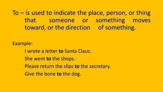 Preposition to-and-from | PPTX