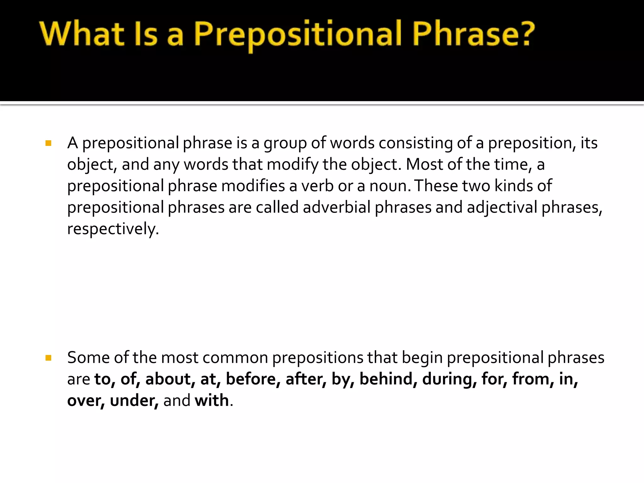 Prepositional phrase | PPTX