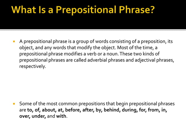 Prepositional phrase | PPT