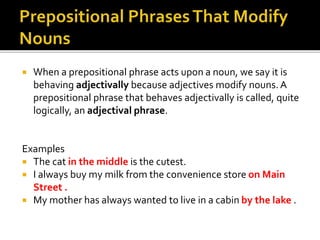 Prepositional phrase | PPTX