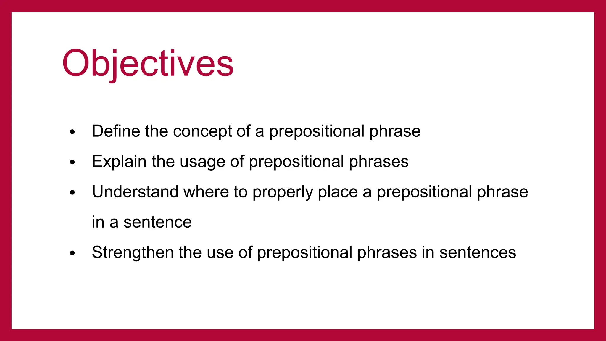 Prepositional phrases complete guide for students | PDF