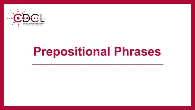 Prepositional phrases complete guide for students | PDF