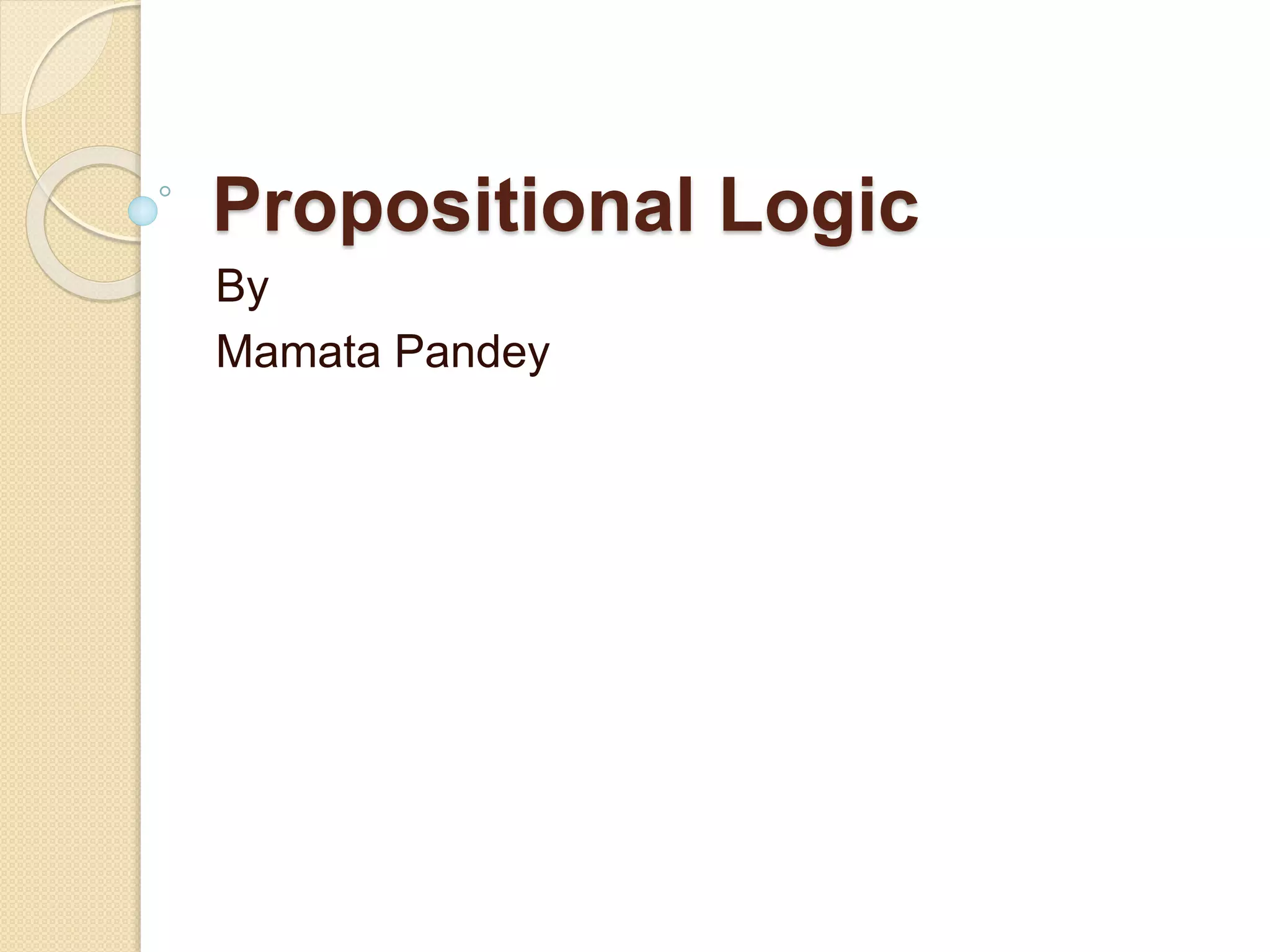 Propositional logic | PPTX
