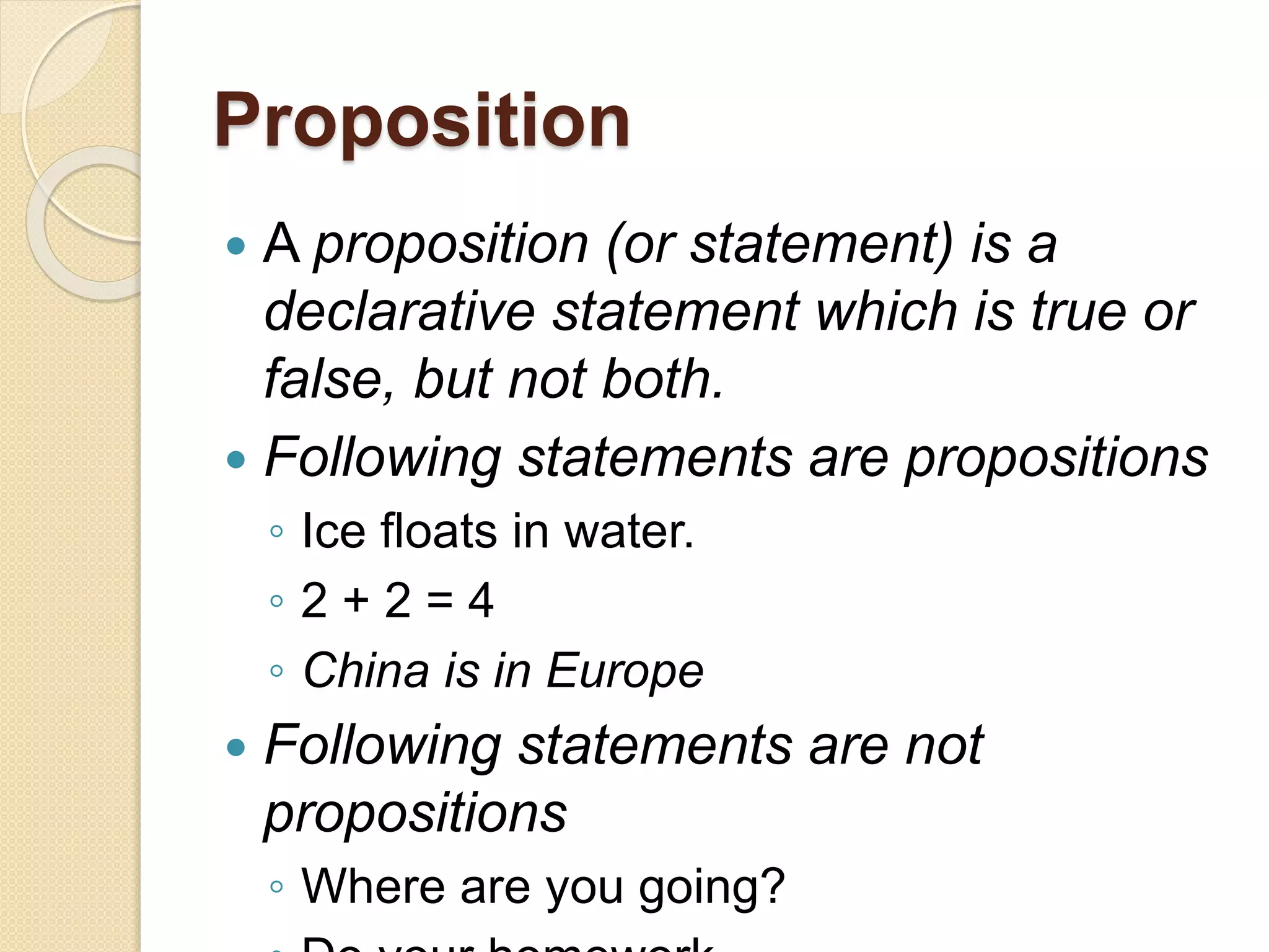 Propositional logic | PPTX