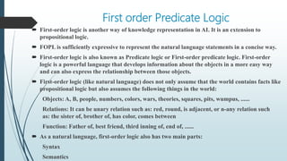 Artificial Intelligence (AI) | Prepositional logic (PL)and first order predicate logic (FOPL ...