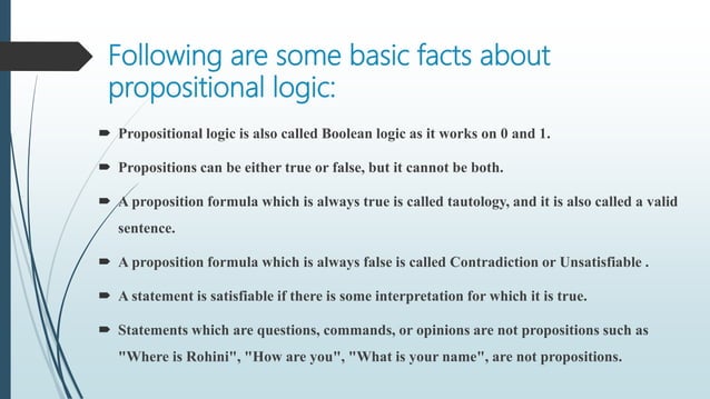 Artificial Intelligence (AI) | Prepositional logic (PL)and first order predicate logic (FOPL ...