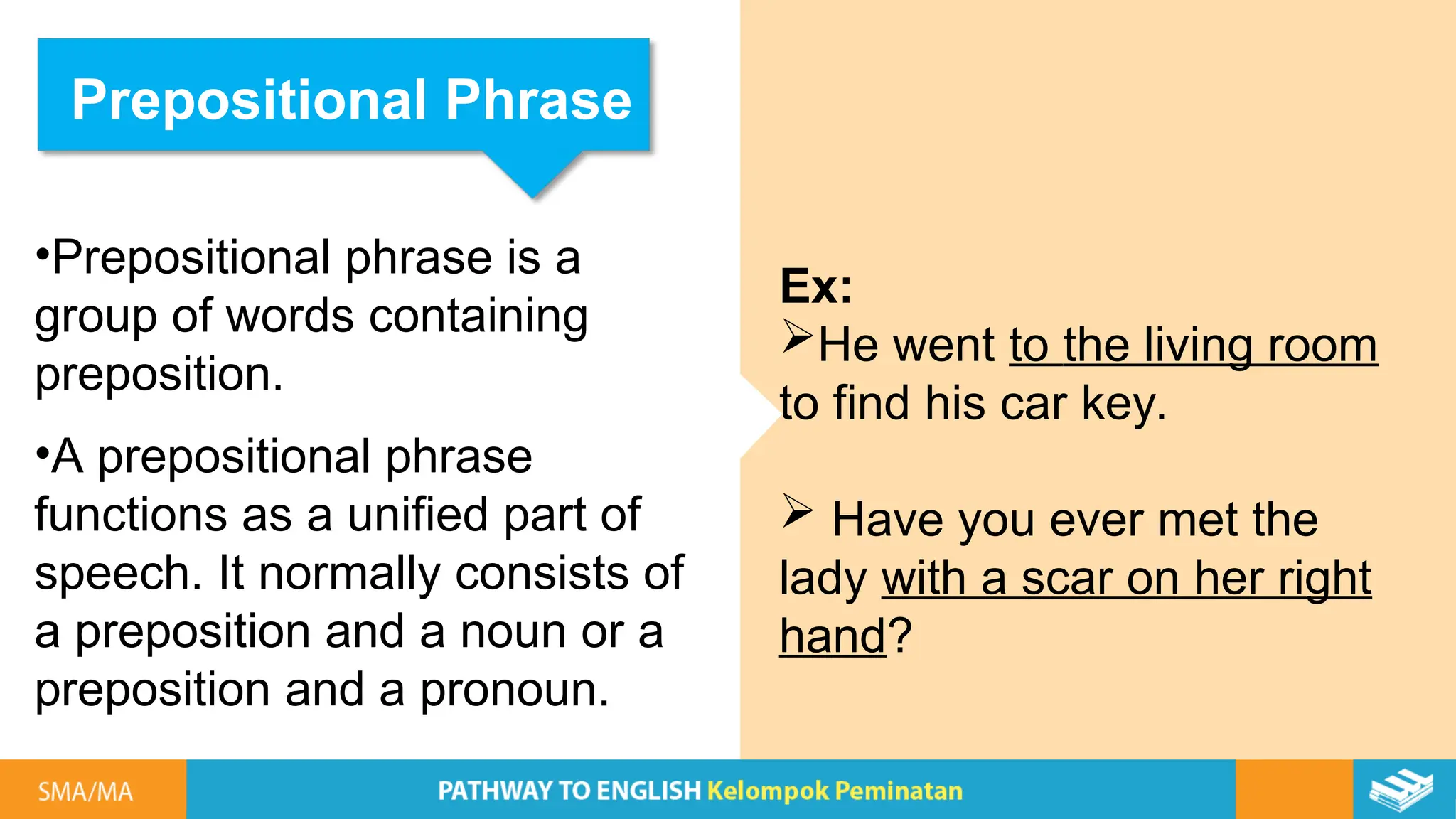 English Slides for Beginners - Prepositional Phrase.ppt