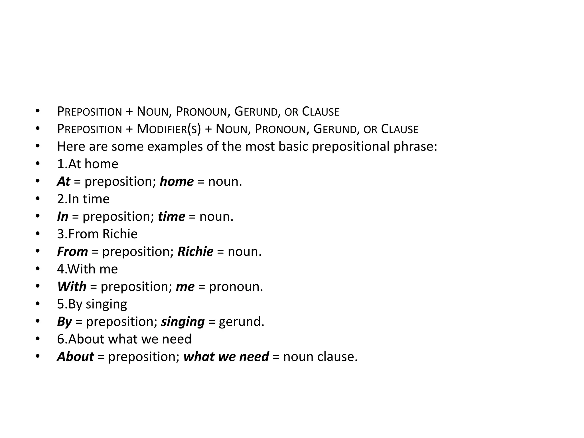 Prepositional phrases | PPTX