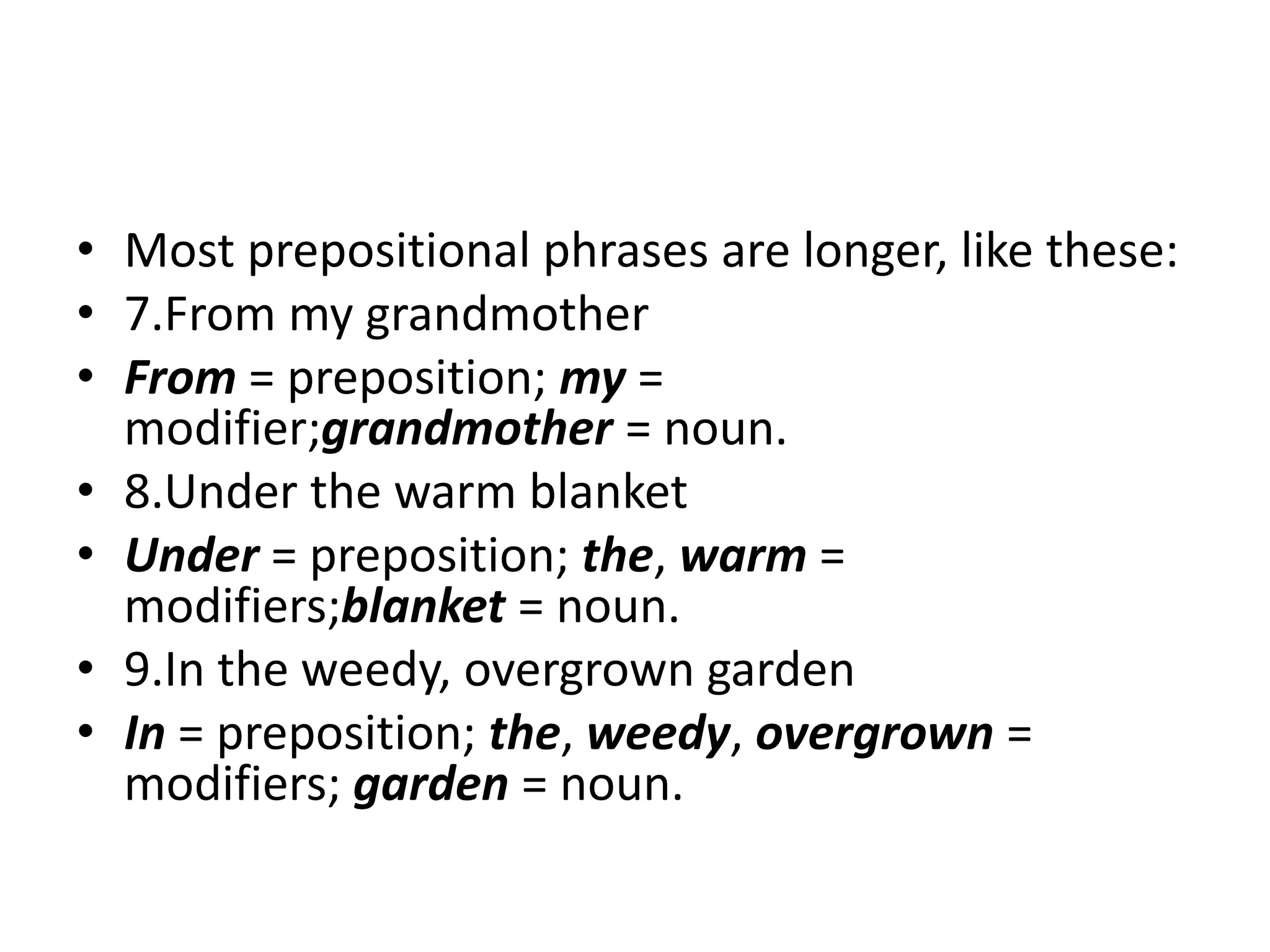 Prepositional phrases | PPTX