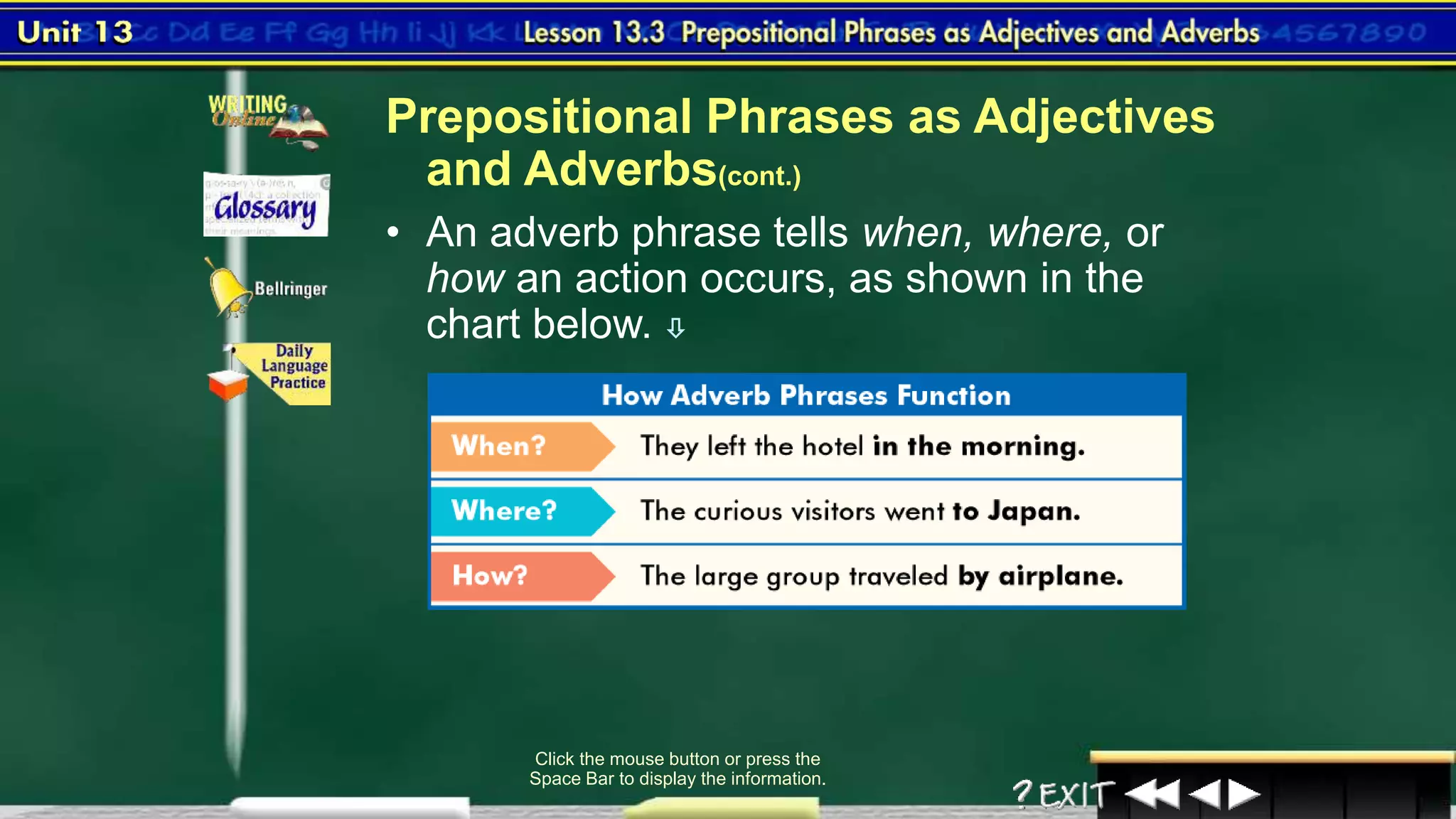 Prepositional phrases as adjective and adverb phrases | PPTX