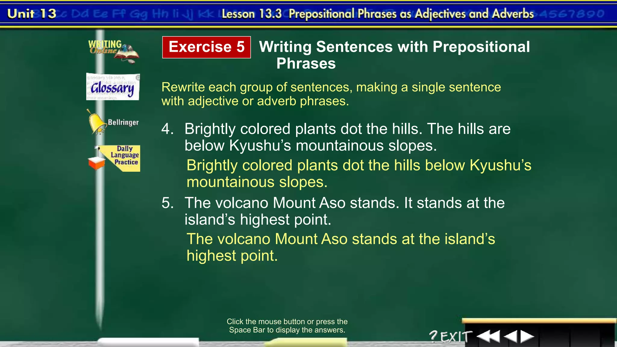 Prepositional phrases as adjective and adverb phrases | PPTX
