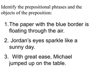 PREPOSITION,OBJECT OF THE PREPOSITION. | PPT