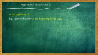 Prepositional Phrases with AT | PPT