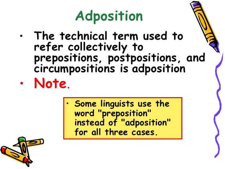 Preposition and prepositional phrases