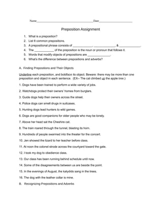 Preposition assign | DOC
