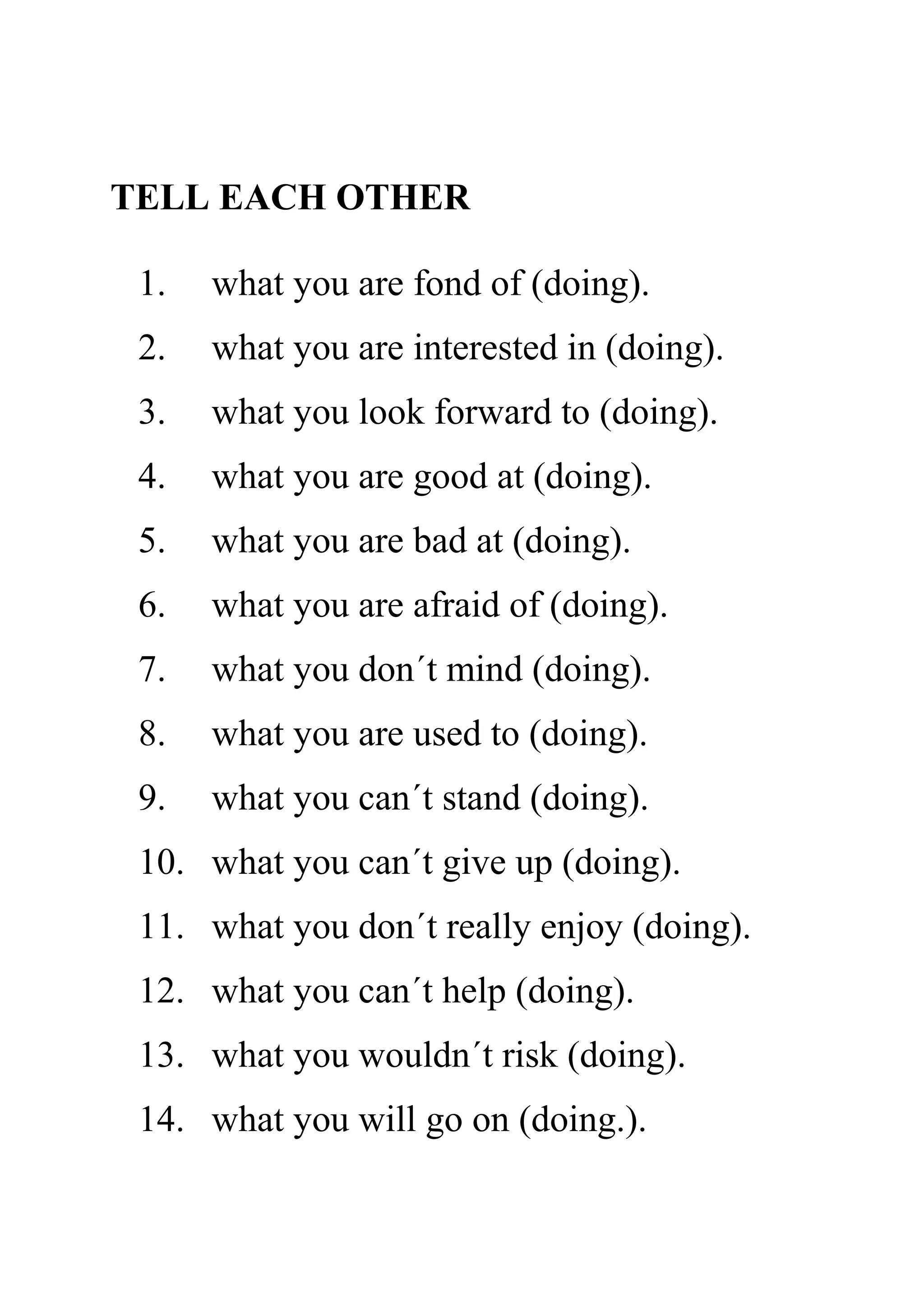 Preposition +ing | DOC