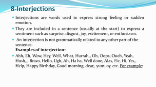 Preposition, interjection Presentation | PPTX