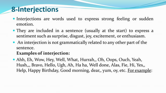 Preposition, interjection Presentation | PPTX