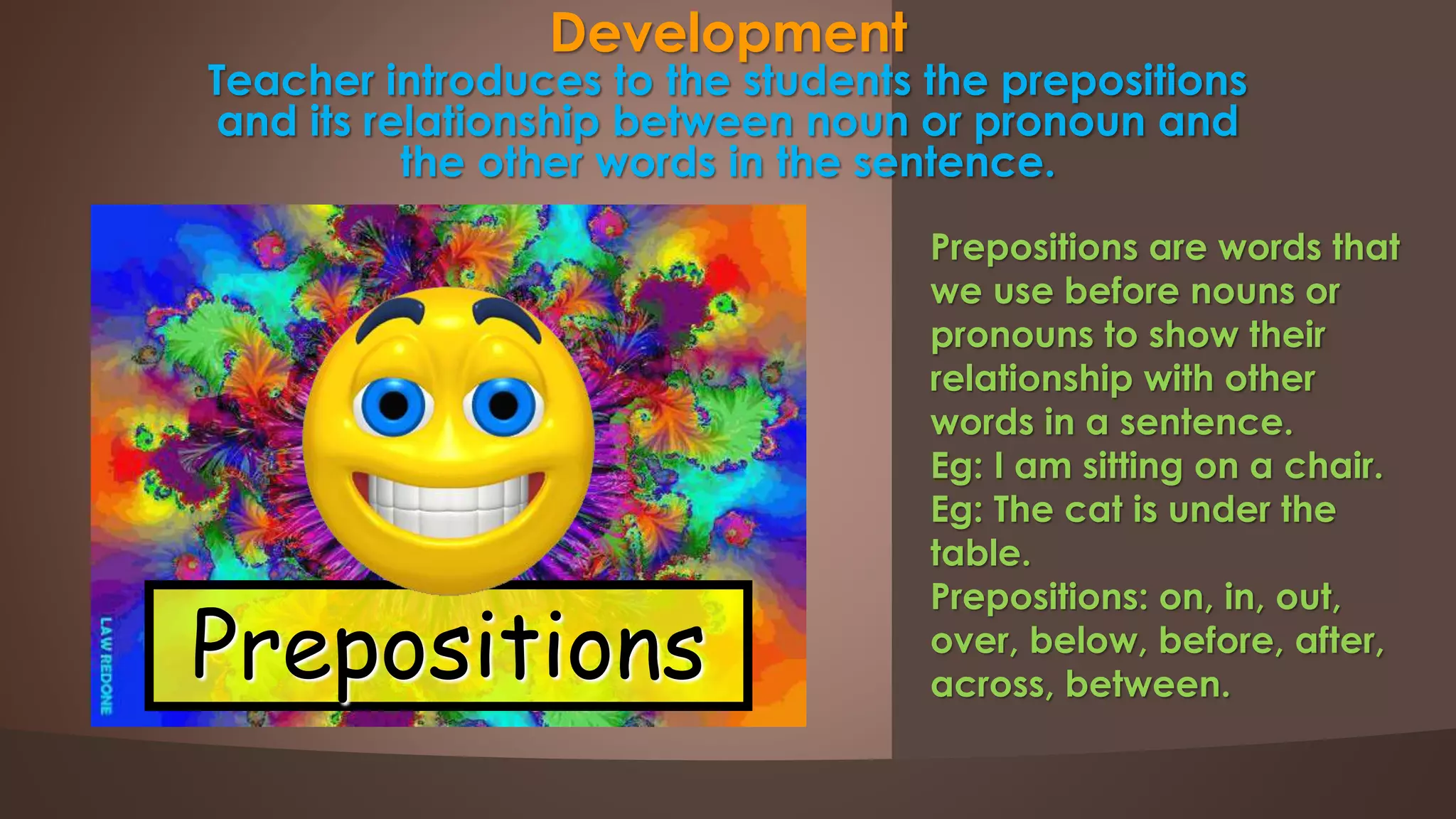 Lesson Plan for Preposition – Std. II by Marina Corda | PPTX