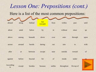 Power Point Presentation About Preposition | PPT