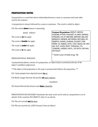 Preposition notes | DOC