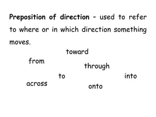 Preposition of direction | PPT