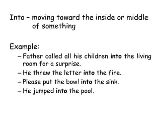 Preposition of direction | PPT