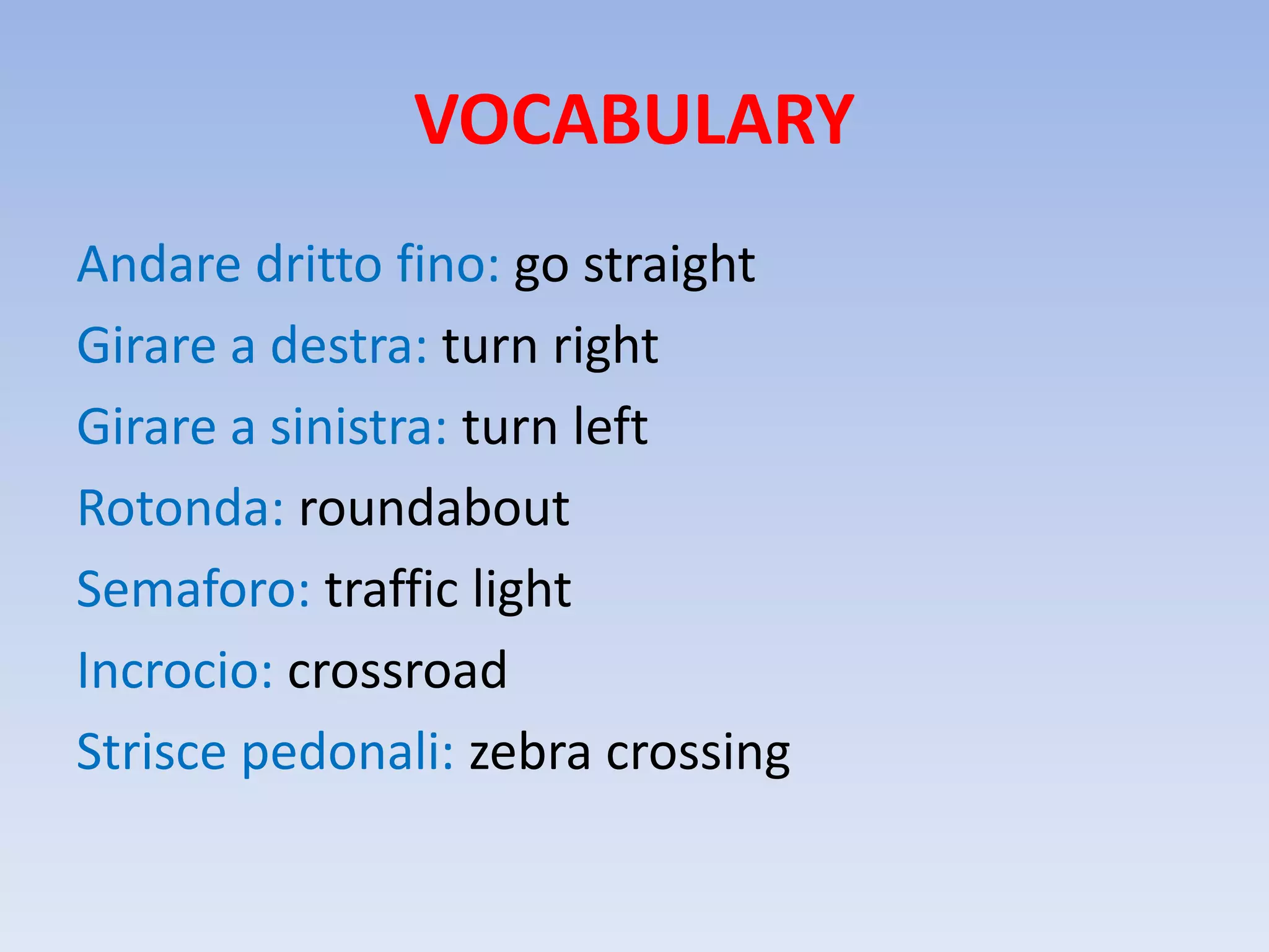 preposizioni di luogo e indicazioni stradali english | PPTX