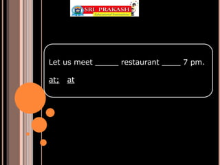 Preposition of time and place | PPTX