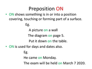 Preposition powerpoint for class 9....... | PDF