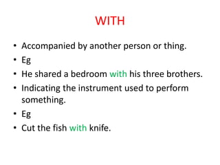 Preposition powerpoint for class 9....... | PDF