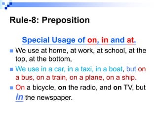 Rules of Preposition | PPT