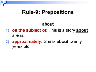 Rules of Preposition | PPT