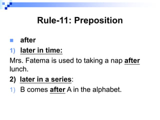Rules of Preposition | PPT