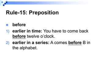 Rules of Preposition | PPT