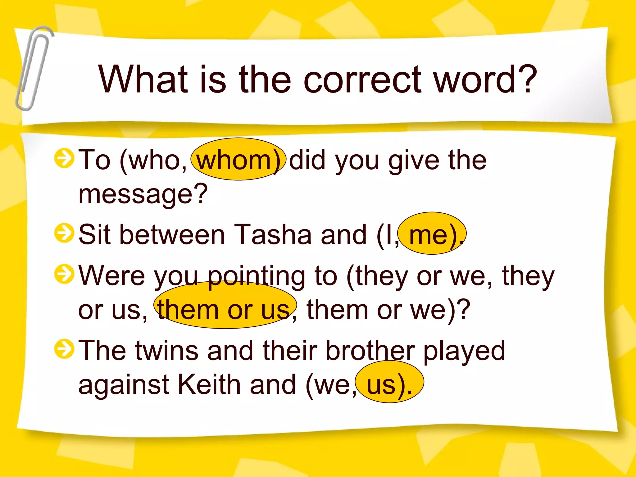 Prepositions with Pronouns, Conjunctions, and Interjections | PPT