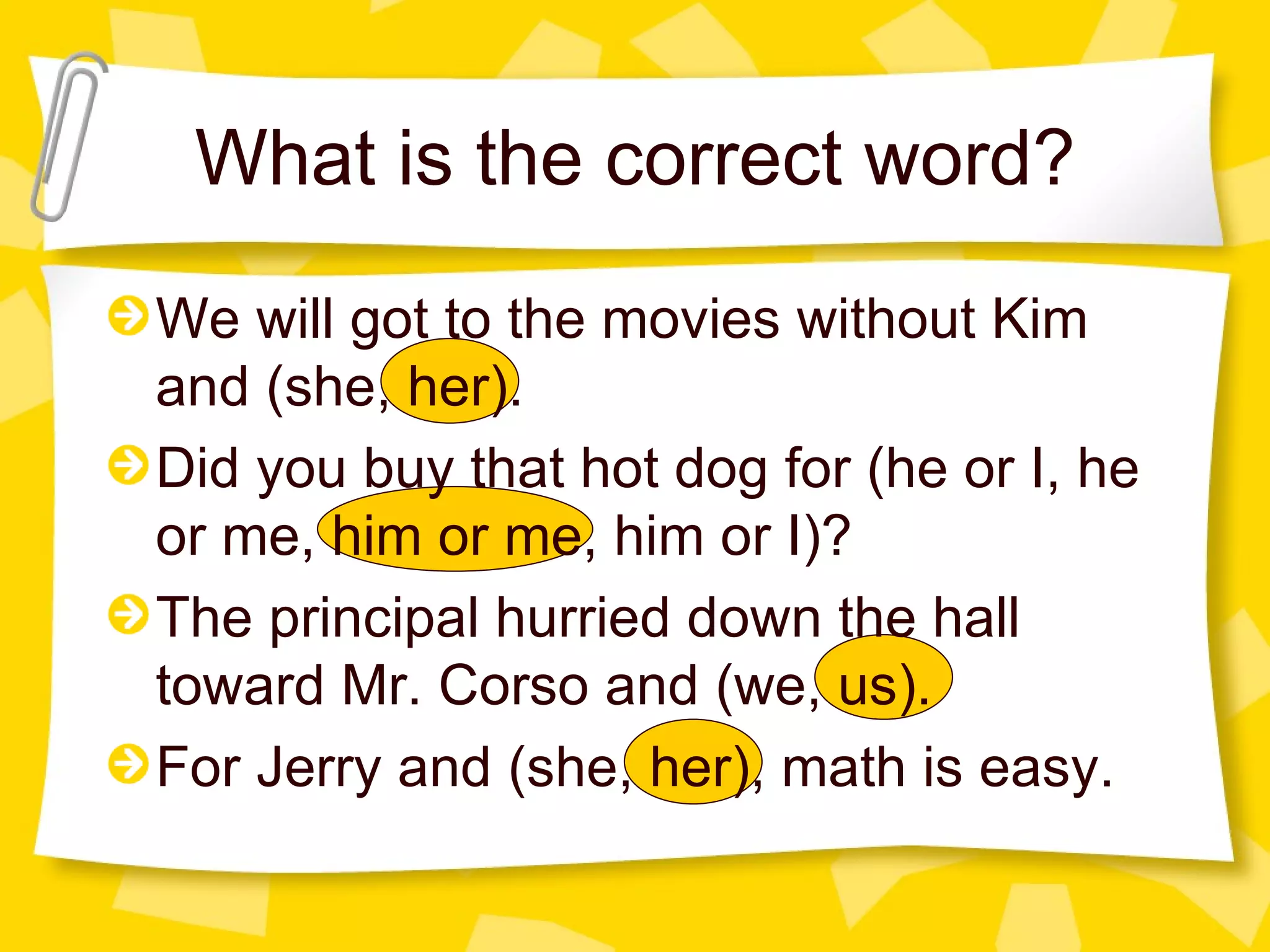 Prepositions with Pronouns, Conjunctions, and Interjections | PPT