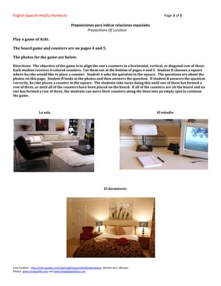Preposiciones para indicar relaciones espaciales - Prepositions Of ...