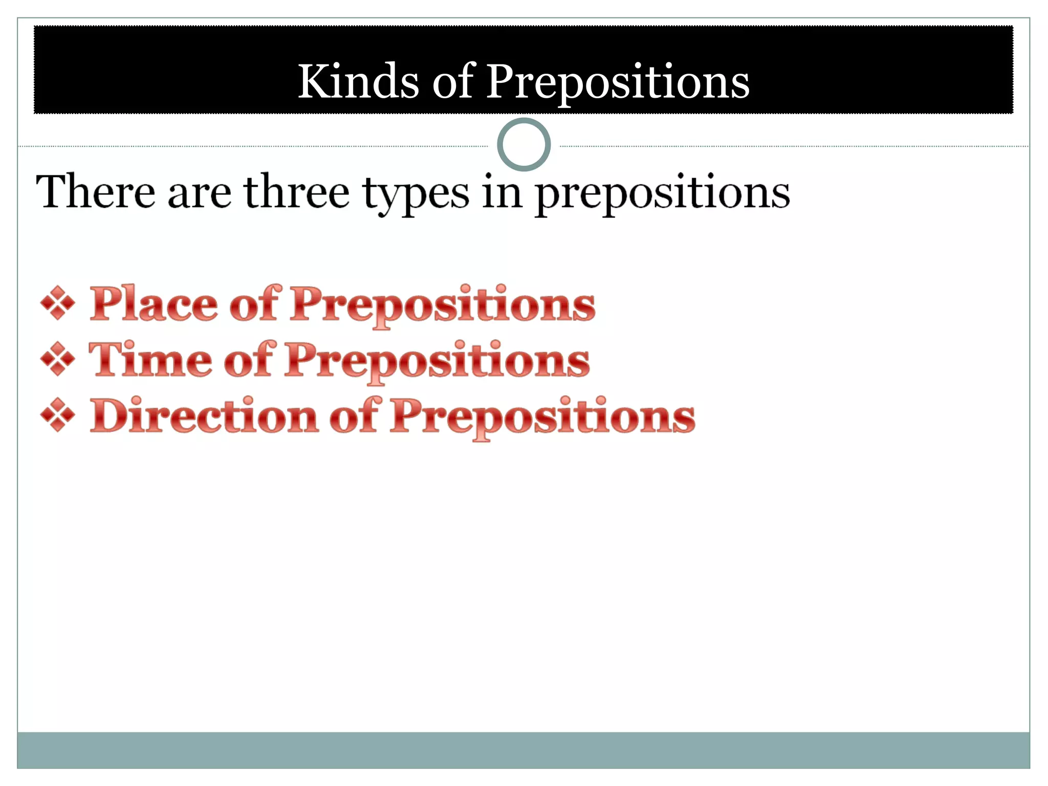 Prepositions | PPT | Food & Drink