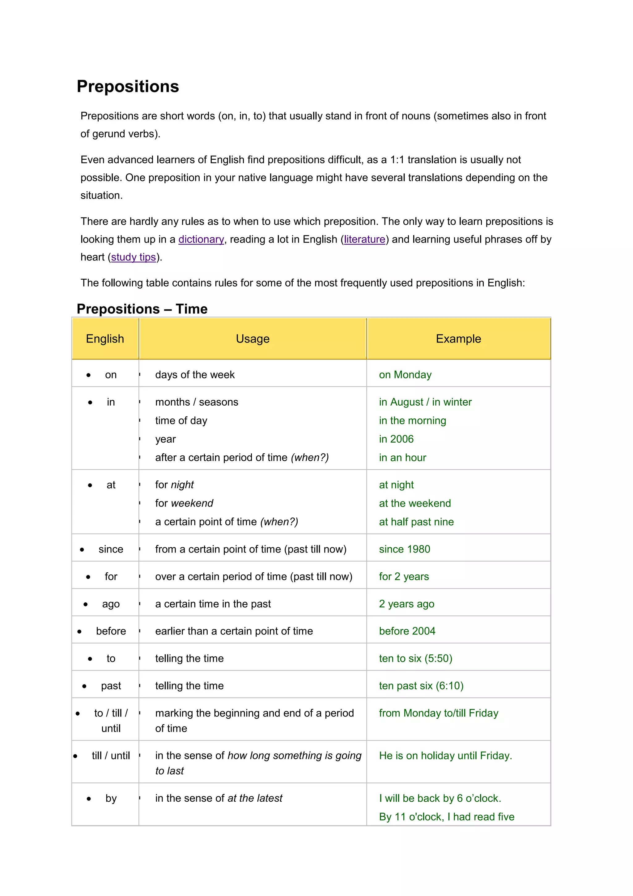 Prepositions | PDF | Free Download