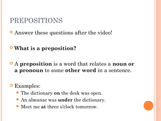 Prepositions | PPT
