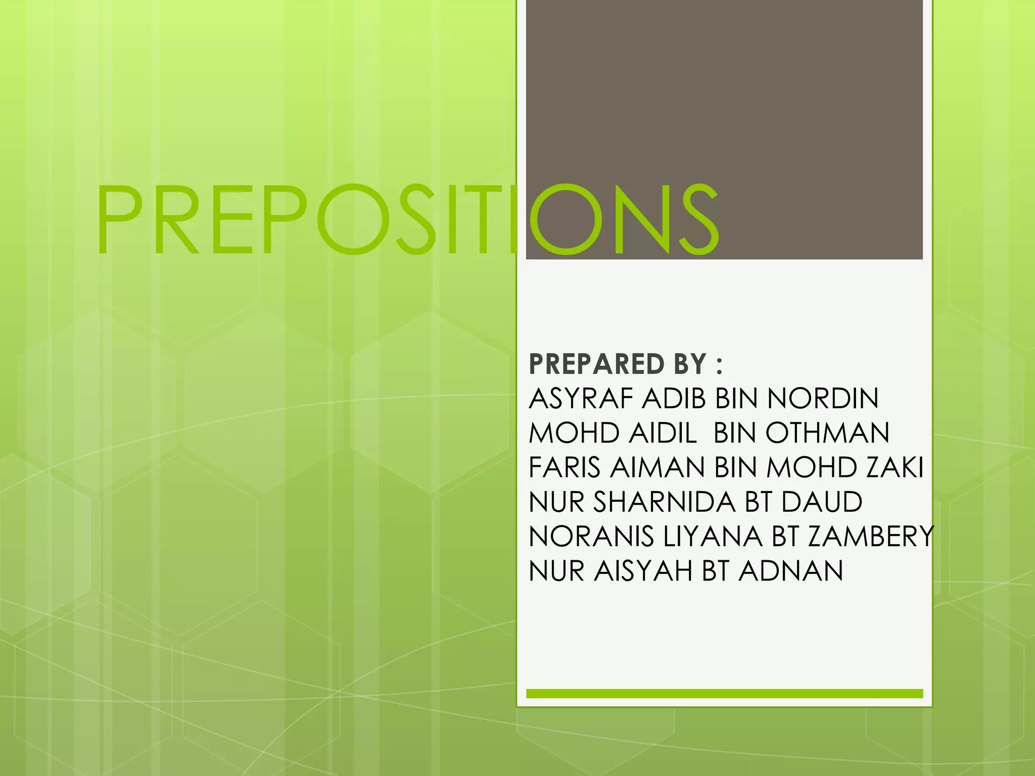 Prepositions | PPTX